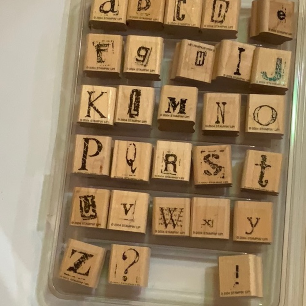 Stampin Up Retired Collage Alphabet Stamp Set - Gem